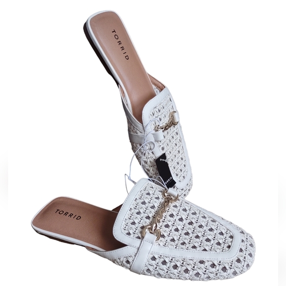 torrid | Shoes | Torrid Size 1ww Wide Width Bone Horsebit Woven Mule ...